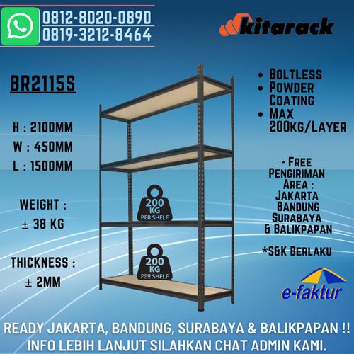 Jual WAREHOUSE RACK KITARACK BR2115S BOLTLESS RAK GUDANG 4 SUSUN 2.1 ...