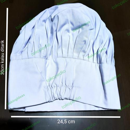 Jual Topi koki kain putih ada karet model jamur dan lipat tinggi - Model Tinggi - Kab. Bekasi ...