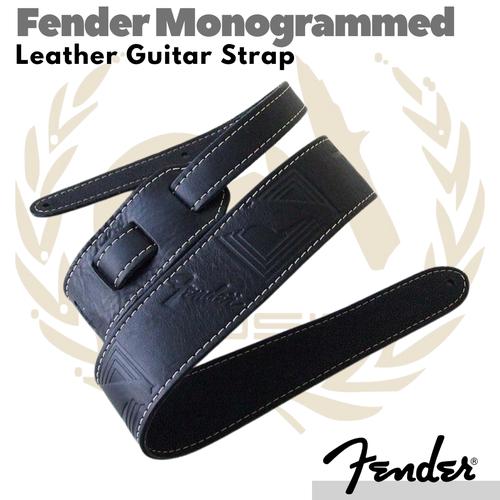 Promo Fender Monogrammed Leather Guitar Strap | Selempang Gitar Kulit ...