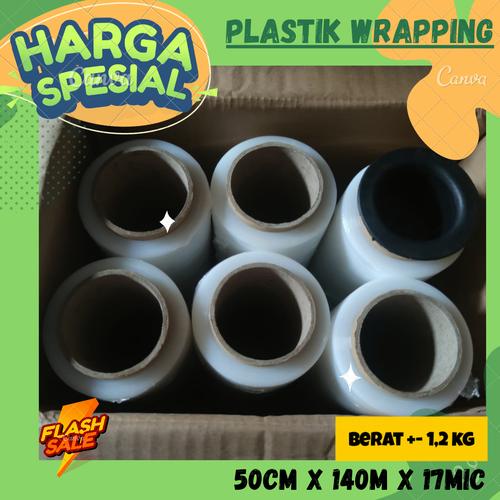 Jual PLASTIK WRAPPING UK 50CM x 140M x 17mic (Berat 1,2kg /Roll ) No ...
