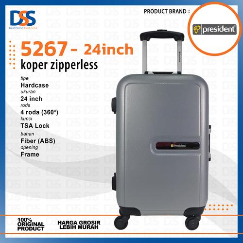 Jual Koper PRESIDENT 5267 TSA 24" Inch Kabin Fiber 4 Roda Zipperless ...