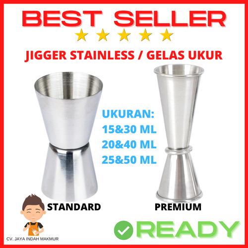 Jual Jigger Stainless 25/50 - Gelas takar 25 50 ml Gelas Ukur Tebal Import - STANDARD, 15 30ML ...