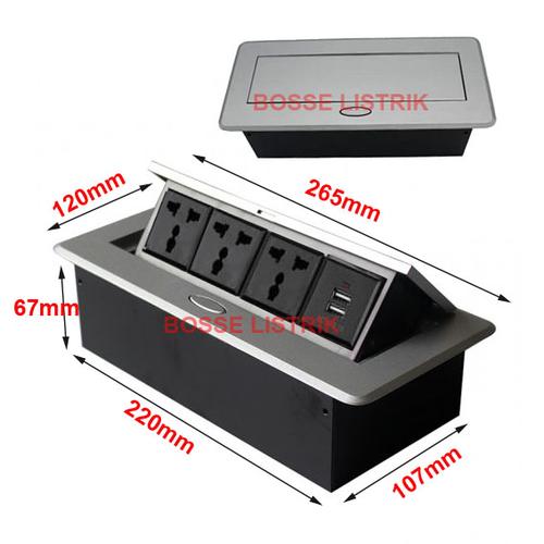 Jual Stop Kontak Tanam Meja Meeting Pop Up 3 Stop Kontak Universal ...