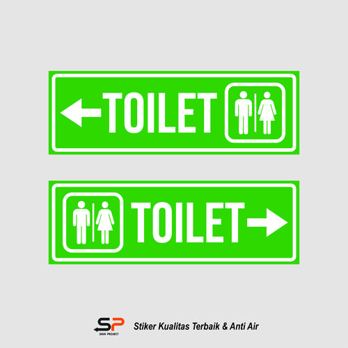 Jual Stiker Sign Petunjuk Arah Toilet Kiri / Kanan - Panah Kiri - Kota ...