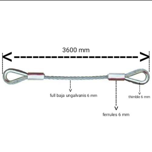 Jual Sling baja ungalvanis 6mm press panjang 3.6m - Jakarta Barat - Kai ...