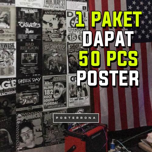 Jual 50 PCS POSTER MONO BW PUNK / ROCK / METAL / POPPUNK / HARDCORE ...