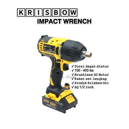 Jual Krisbow IRCIWB18 - Mesin Impact Wrench Cordless 18V 400Nm ...