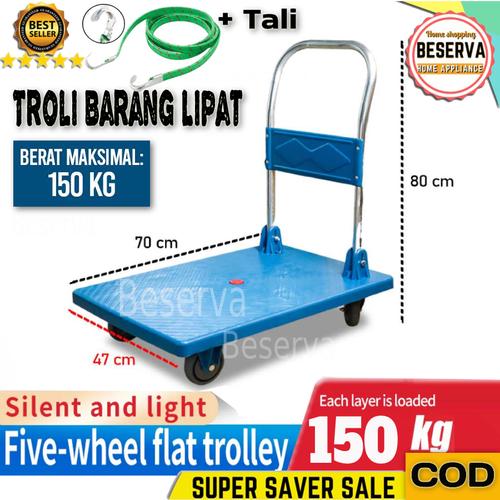 Jual Trolley Troli Barang Lipat Portable Cart Silent Gerobak Beban ...