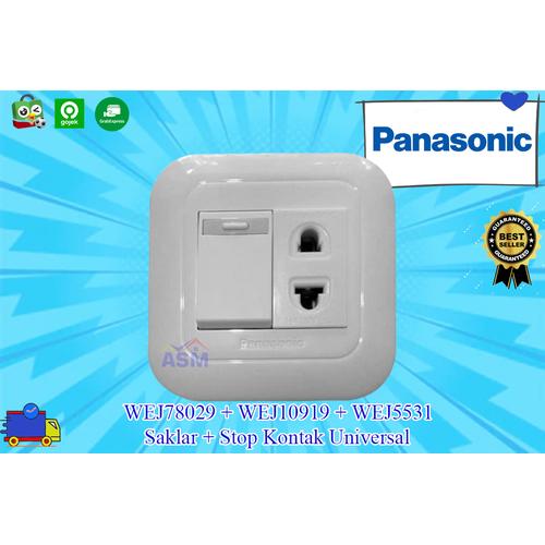 Jual PANASONIC WEJ78029 + WEJ5531 + WEJ10919 Saklar Single + Stop ...