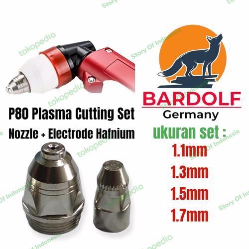 Jual Nozzle Plasma Cutting P80 + Electrode hafnium P 80 1 Set Tebal ...