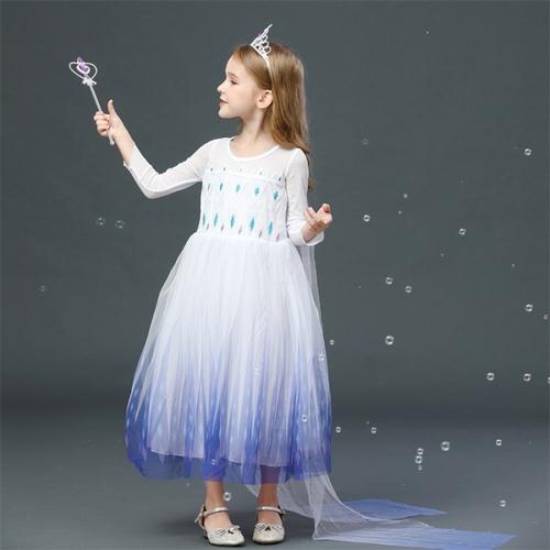 Jual Kostum Dress Anak Princess Elsa Frozen 2 White Purple Premium ...
