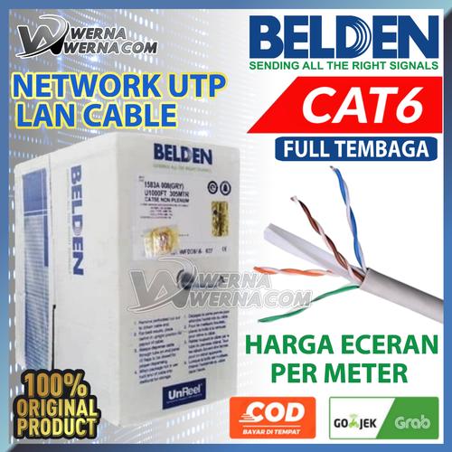 Jual Kabel LAN UTP CAT6 BELDEN 100% ORIGINAL USA METERAN/ECERAN ...
