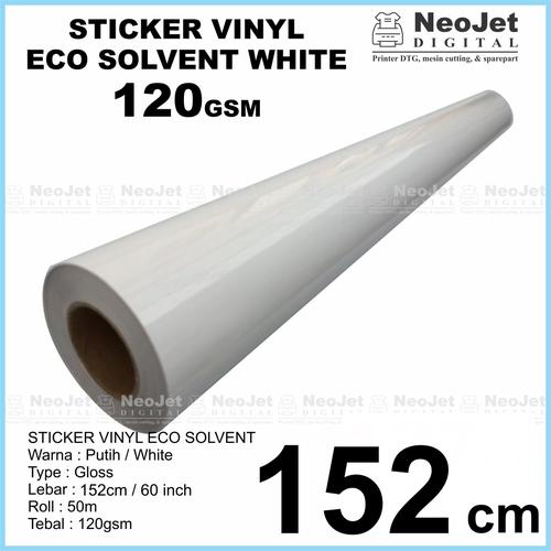 Jual Sticker Vinyl ECO SOLVENT Roll 152 cm White Gloss 50 meter Putih ...