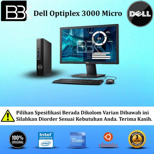 Jual PC Dell Optiplex 3000 Micro i5-12500 4GB 8GB 500GB 1TB SATA DOS ...