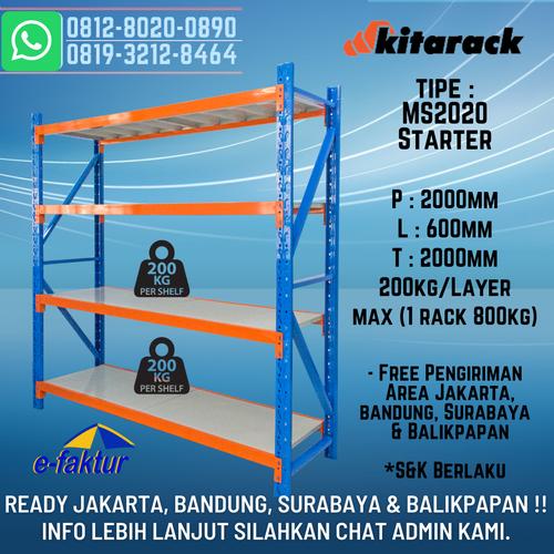 Jual WAREHOUSE RACK KITARACK MS2020 2 METER RAK GUDANG LIGHT DUTY 4 ...