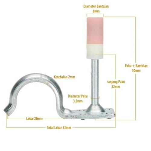 Jual Paku Beton Stampset Ramset Mesiu Klem Pipa 32 MM 1" inch Per 60 ...
