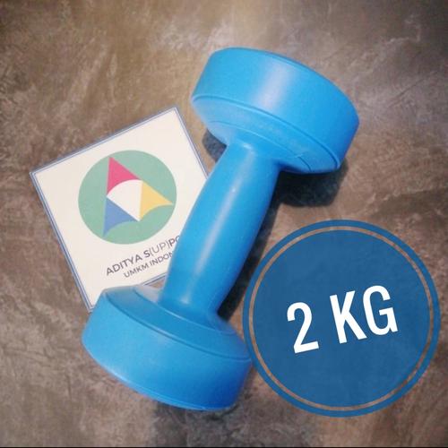 Jual Dumbel Barbel Plastik Dumble Dambel Abu 2 Kg Alat Olahraga Latih ...