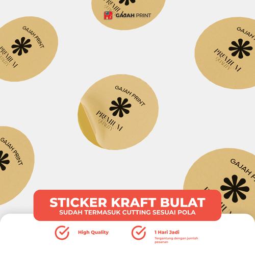 Jual Cetak Stiker Label Craft A3 / Sticker kraft + Cutting Kiss Cut ...