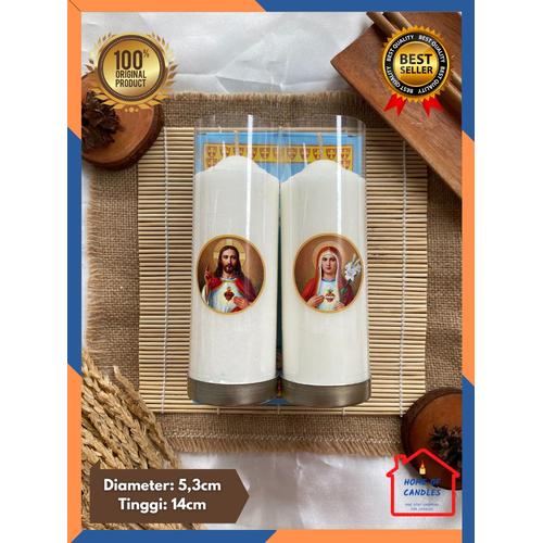Jual Lilin Doa Misa Altar / Lilin Ibadah Rohani Yesus Maria Pillar M1 ...