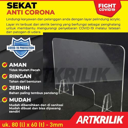 Jual SNEEZE GUARD SEKAT ANTI CORONA AKRILIK TABLE DIVIDER MEJA KANTOR ...