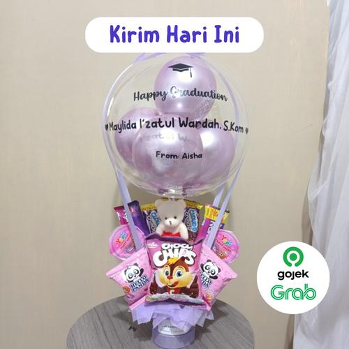 Jual Buket Balon/Balon Buket Snack Mini/Small - Biru gold, Kirim Besok ...