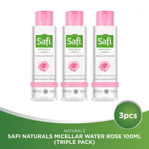 Promo SAFI - Naturals Micellar Water - With Rose 100 ml - TRIPLE PACK ...