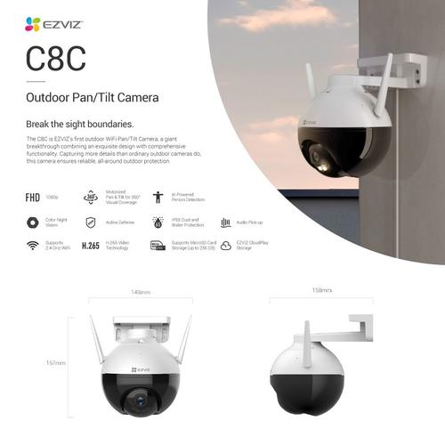 Jual EZVIZ C8C Outdoor IP Camera Pan & Tilt 360 CCTV Wifi 2M IPCAM AI ...