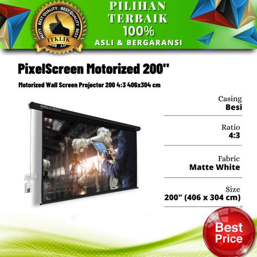Jual PIXELSCREEN Motorized Wall Screen Projector 200 4:3 406x304 cm ...