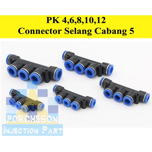 Jual PK / MPK Fitting Pneumatic 5 lubang selang / Connector selang ...