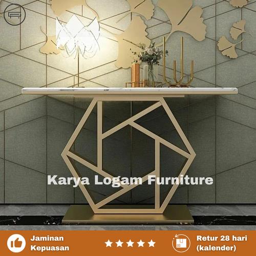 Jual Console Table Modern - Meja Konsol Besi Powder Coating Top Marmer ...