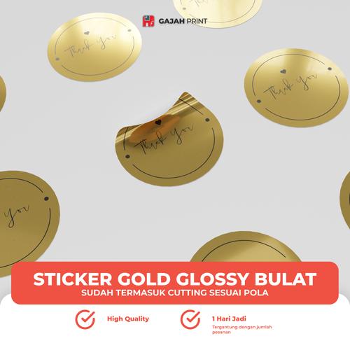 Jual Stiker Gold Glossy Custom Bulat / Sticker Emas - 4.5 X 4.5 cm ...