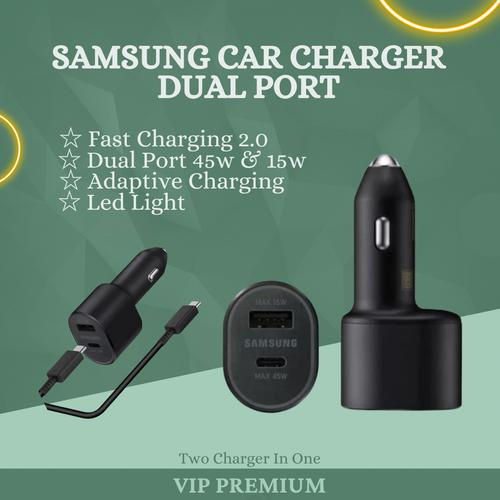 Jual Samsung Car Charger Dual Port Usb / Type C 45W + 15W Fast Charging ...