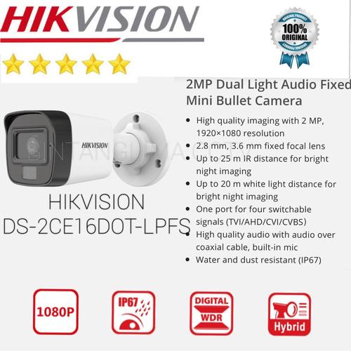 Jual CCTV HIKVISION OUTDOOR 2MP DS-2CE16DOT-LPFS COLORVU + MIC ORIGINAL - Jakarta Barat ...