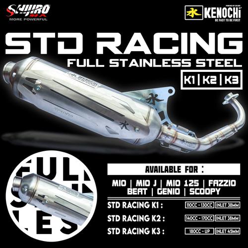 Jual Kenalpot Std Racing Kenochi K series Full stainless mio beat genio ...