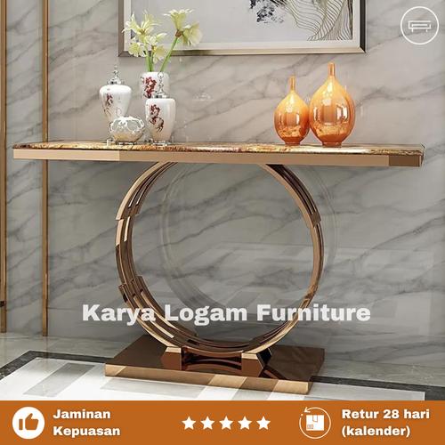 Jual Console Table Gold Modern Minimalis - Meja Konsol Stainless Top ...