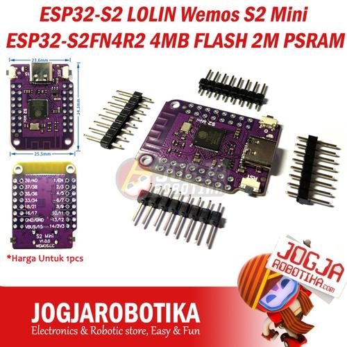 Jual ESP32-S2 LOLIN Wemos S2 Mini WIFI IOT Board S2FN4R2 4MB FLASH 2M ... Jual ESP32-S2 LOLIN Wemos S2 Mini WIFI IOT Board S2FN4R2 4MB FLASH 2M ...