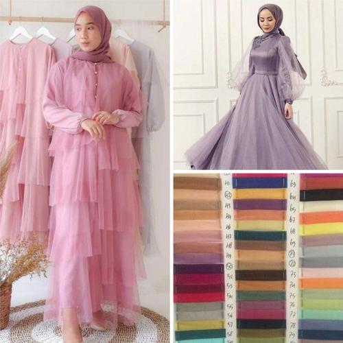 Jual Kain Tile Polos Halus Premium Meteran Lembut Jatuh Tille - cream ...