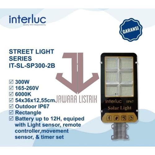 Jual INTERLUC LAMPU PJU LED PANEL SOLAR 300W + REMOTE BERGARANSI ...