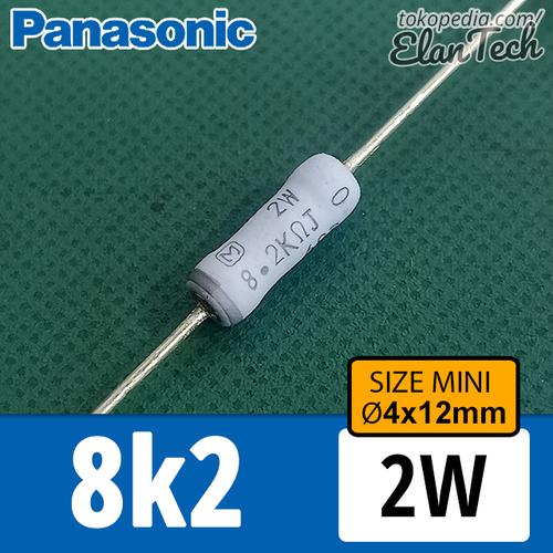 Jual Resistor 8k2 2W Panasonic miniaturized size 1W 8.2 Kilo Ohm ...
