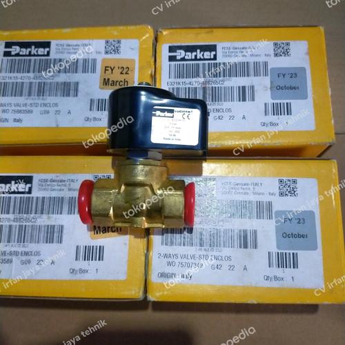 Jual solenoid valve Parker Lucifer E321K15 drat 1/2" pressure 10bar DC ...