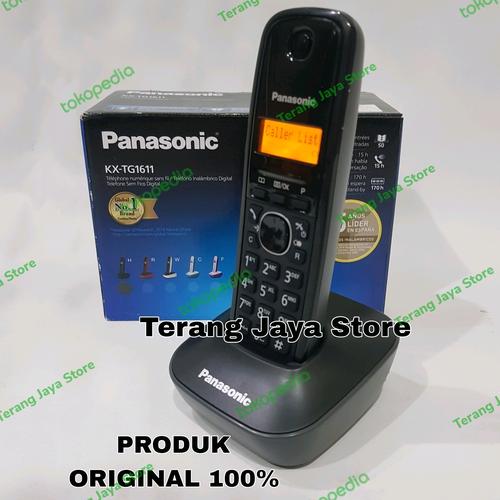 Jual Telepon Wireless Panasonic KX-TG1611 (Hitam) Telepon Rumah KX-TG ...