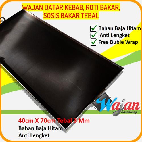 Jual Wajan Datar Baja Hitam Anti lengket Persegi Panjang ukuran 40x70cm ...