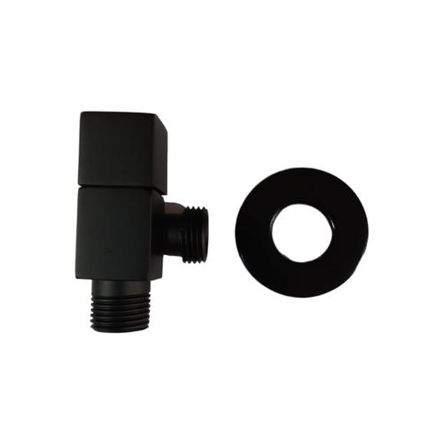 Jual Stop kran jet shower closet stainless segi Hitam / stop kran ...