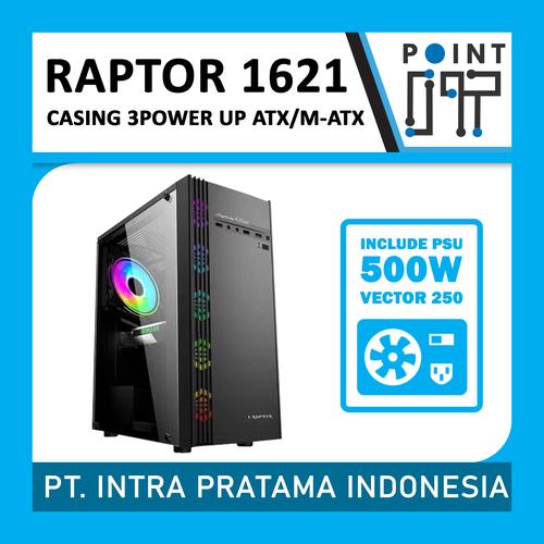 Jual Casing PC Gaming Raptor 1621 PSU 500W ATX Case with 5 Rainbow LED ...