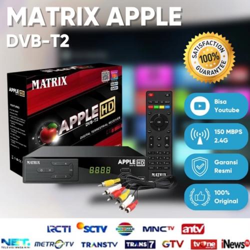 Jual Set Top Box Matrix Apple DVB-T2 Merah STB TV Digital Garansi Resmi ...
