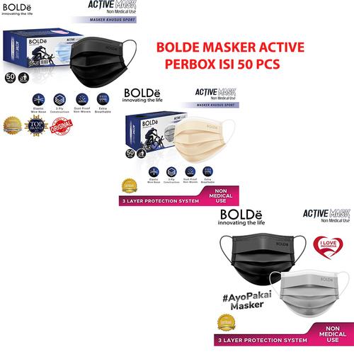 Jual Bolde Masker 3 Lapis Melindungi Dari Virus Debu Di Udara isi 50 ...