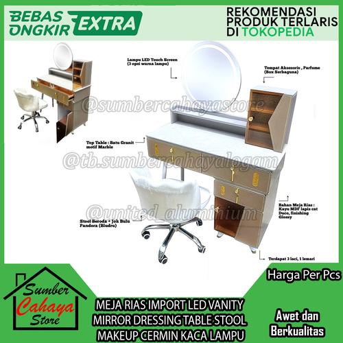 Jual MEJA RIAS IMPORT LED VANITY MIRROR DRESSING TABLE STOOL MEJAA ...