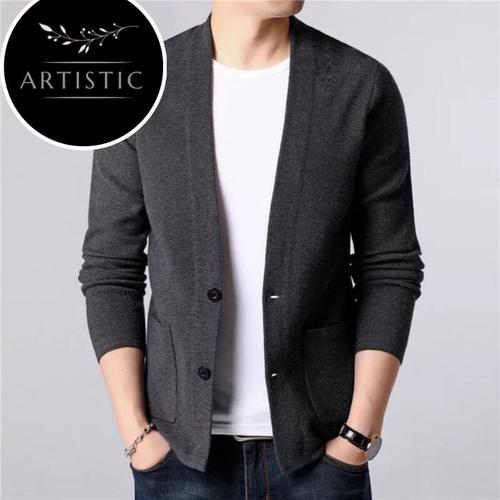 Jual Cardigan Rajut Pria Polos Casual 100 Cotton Tebal Berkualitas ...