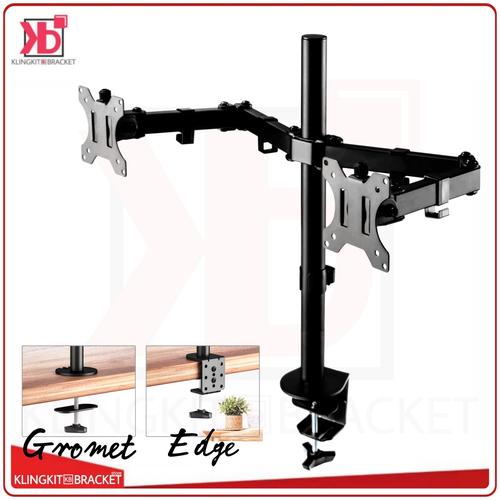 Jual Braket Monitor 14"-27" Bracket Dual Arm Monitor Bracket Tv Desktop ...