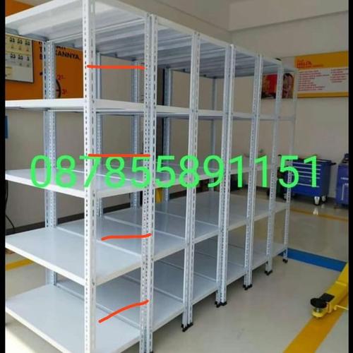 Jual rak besi siku serbaguna bisa bongkar pasang P 120 40 200 susun 5 - Putih - Kota Surabaya ...